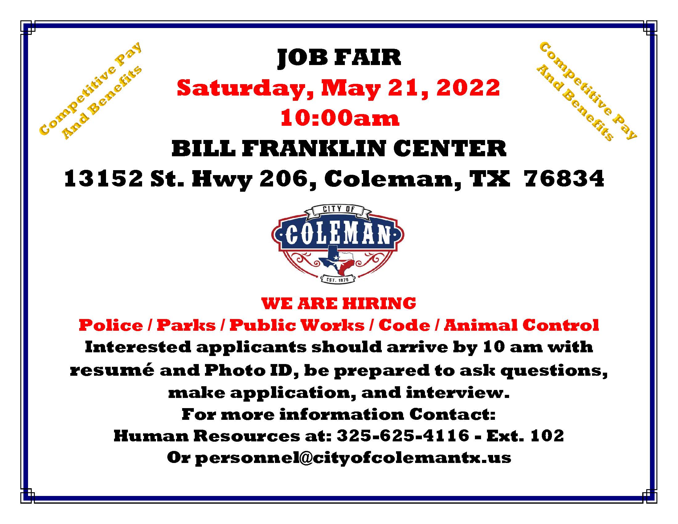 Welcome to the City of Coleman, Texas